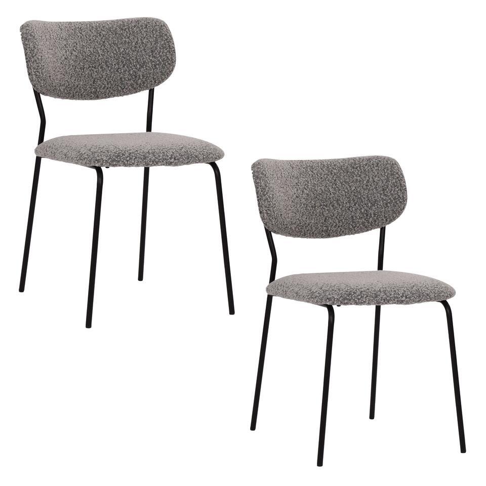 Housecraft Living Leah Eetkamerstoelen Taupe - Set van 2 | Leen Bakker