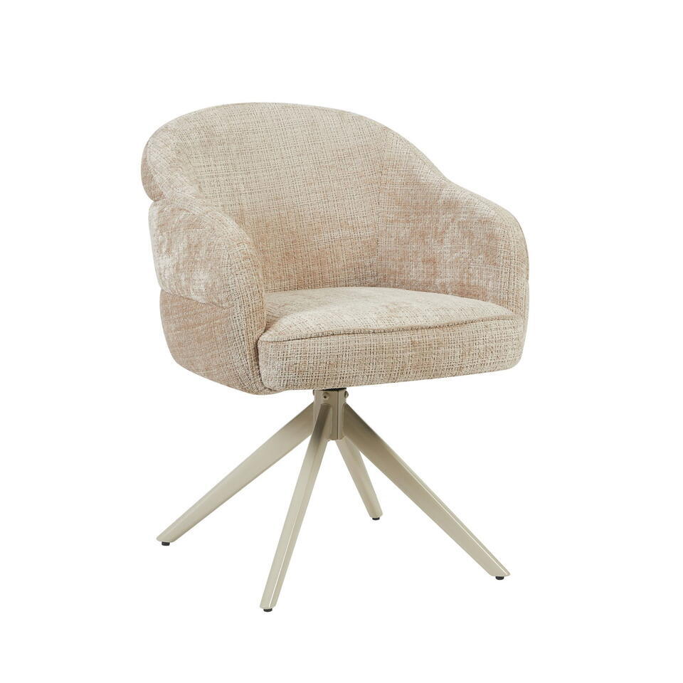 Chaise de salle à manger couleur sable/beige - Pivotante - Bella - Lot ...