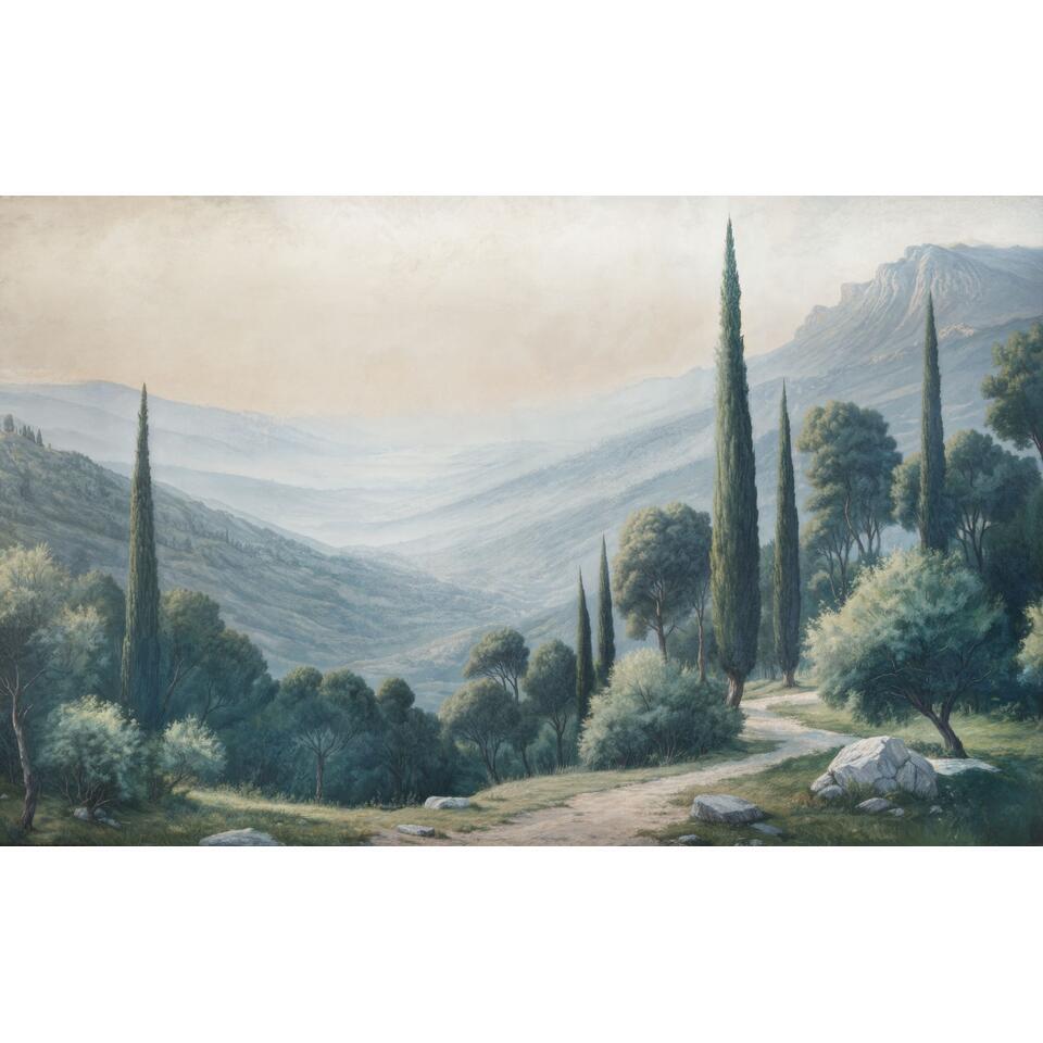Komar papier peint panoramique paysage italien bleu vert - 250 x 400 cm ...