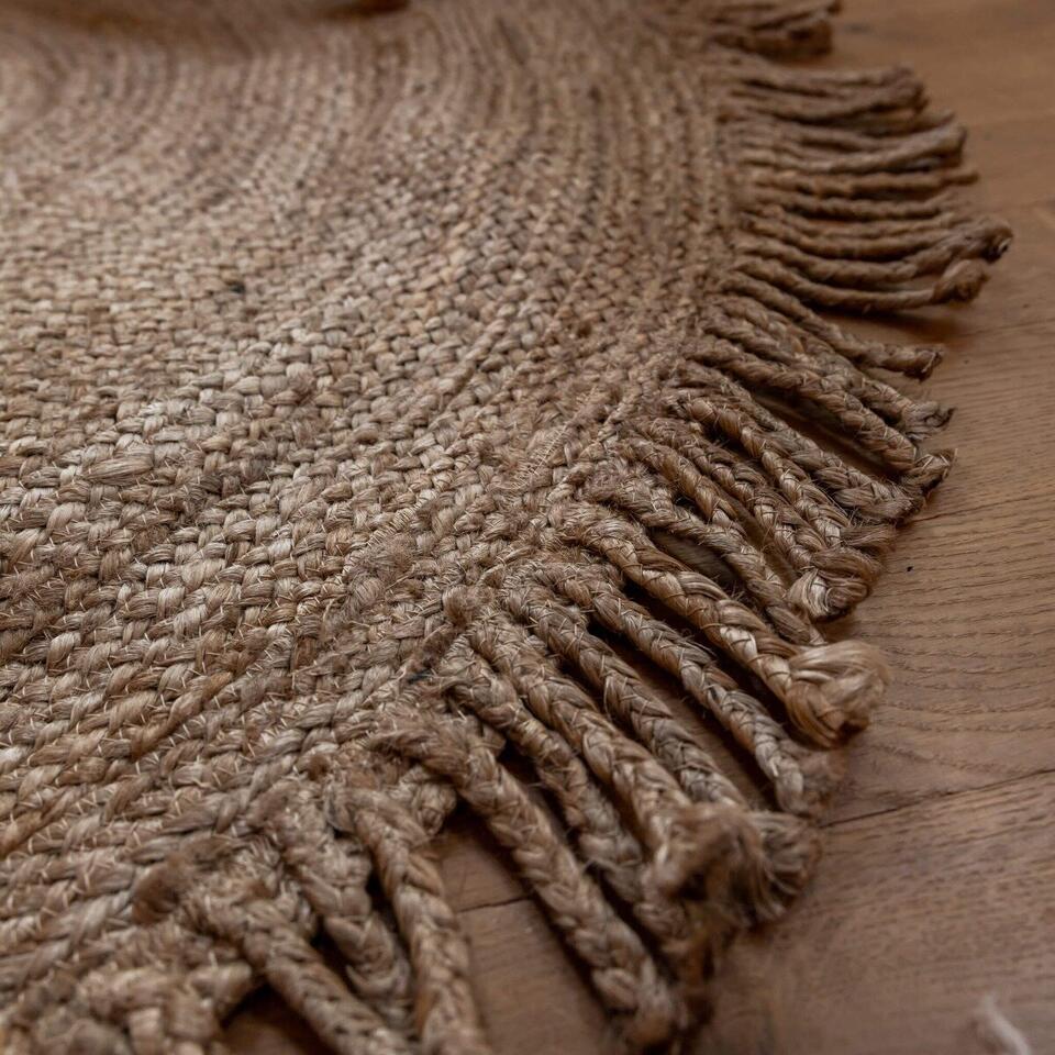 Interieur05 tapis jute ibiza rond naturel - 120x120cm | Leen Bakker