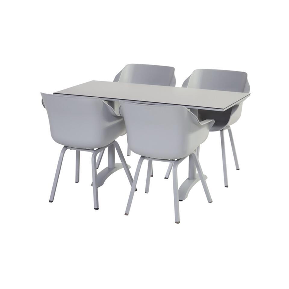 Hartman Sophie Element dining armstoel - Misty Grey - Alu poot | Leen ...